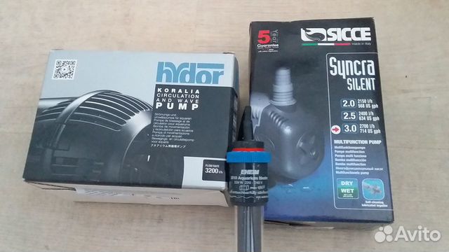 Помпы и обогреватель для морского аквариума