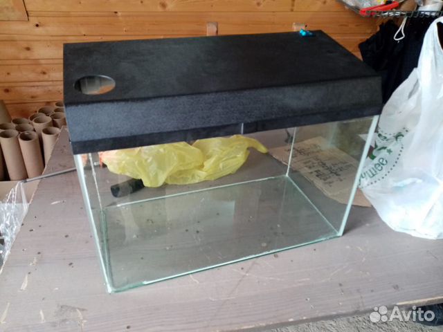 Аквариум 40л, в40х50х25, подсветка, компрессор